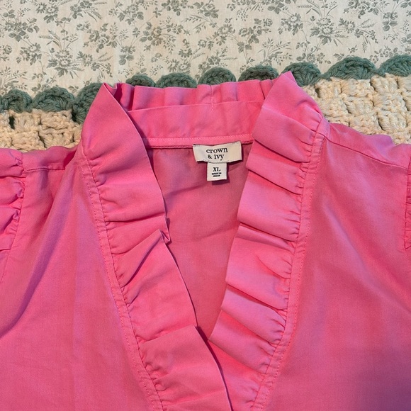 crown & ivy | Tops | Crown Ivy Pink Xl Blouse | Poshmark